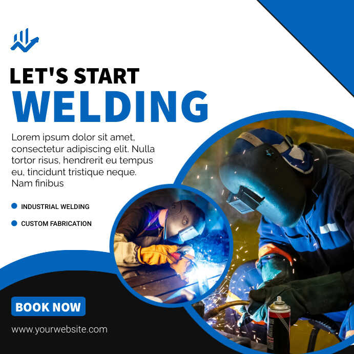 White Maximalist Welding Instagram Post Template | PosterMyWall