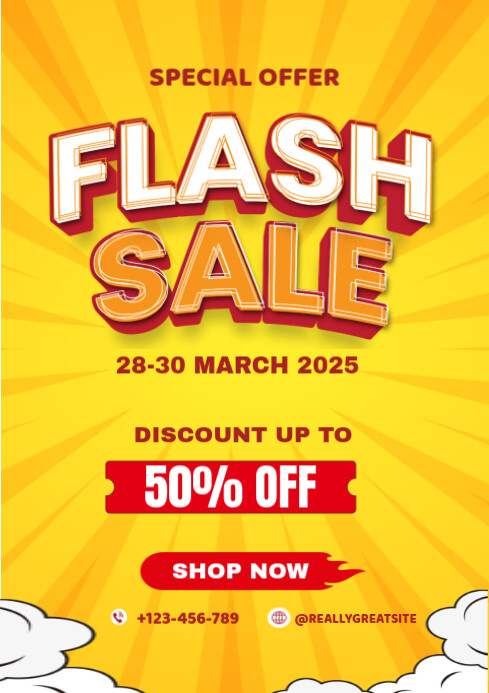 White Maximalist White A4 Template | PosterMyWall