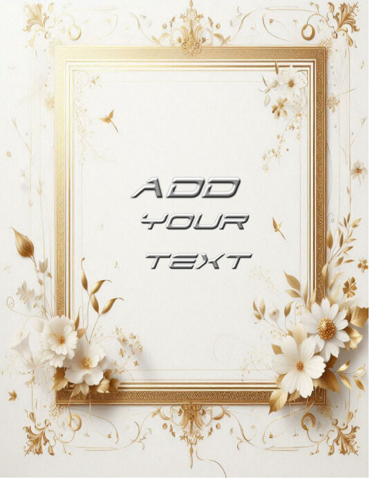 White Maximalist White Gold Flyer (us Letter) Template | PosterMyWall