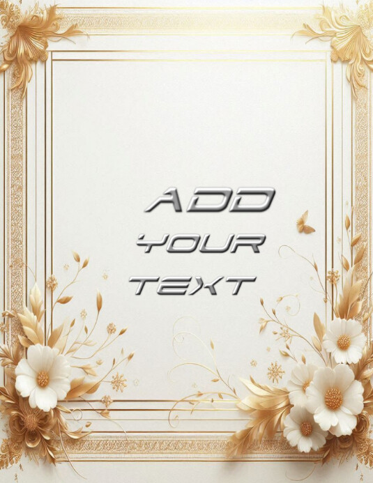 White Maximalist White Gold Flyer (us Letter) Template | PosterMyWall