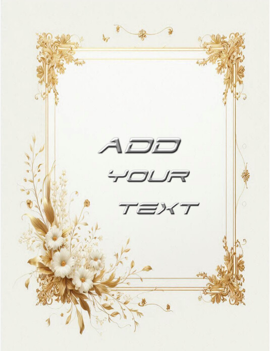White Maximalist White Gold Flyer (us Letter) Template | PosterMyWall