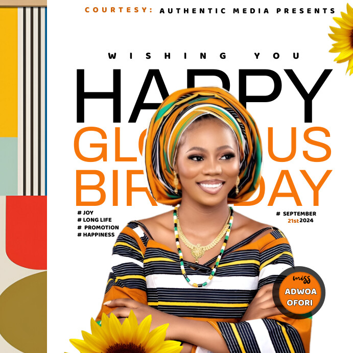 White Maximalist White Maximalist Happy Glori Template | PosterMyWall