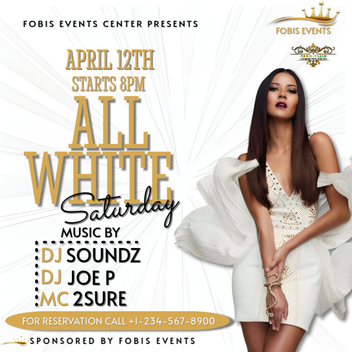 Copy of White Maximalist White Party Instagram Post | PosterMyWall