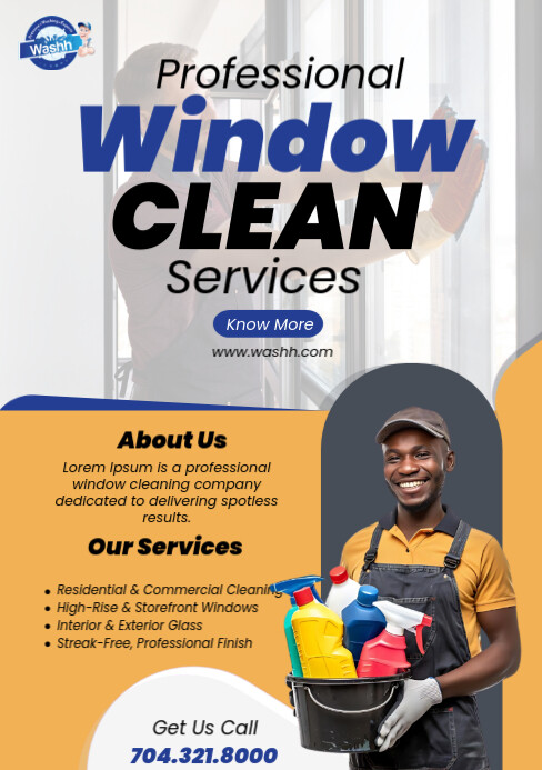 White Maximalist Window Washing A5 Template | PosterMyWall