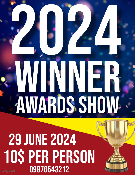 White Maximalist Winner Flyers Flyer (us Lett Template | PosterMyWall