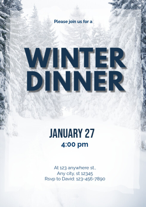 Copy of White Maximalist Winter Dinner A4 | PosterMyWall