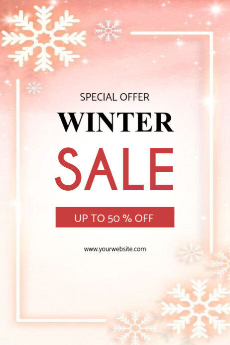 White Maximalist Winter Sale Poster Template | PosterMyWall