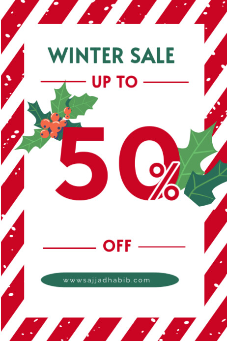 White Maximalist Winter Sale Poster Template | PosterMyWall