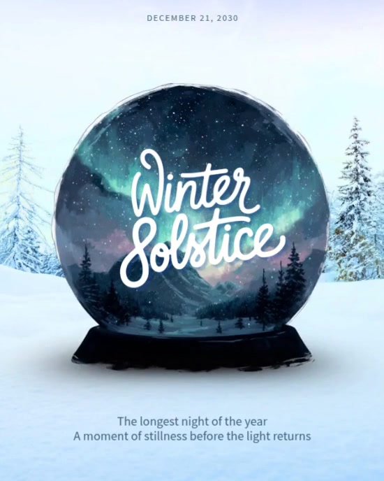 White Maximalist Winter Solstice Instagram Portrait Template | PosterMyWall
