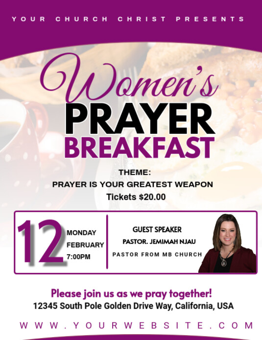 Copy of White Maximalist Women's Prayer Breakfast Flyer (us Letter ...