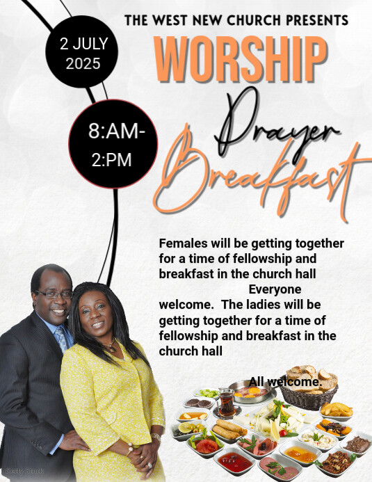 White Maximalist Women's Prayer Breakfast Flyer (us Letter) Template ...