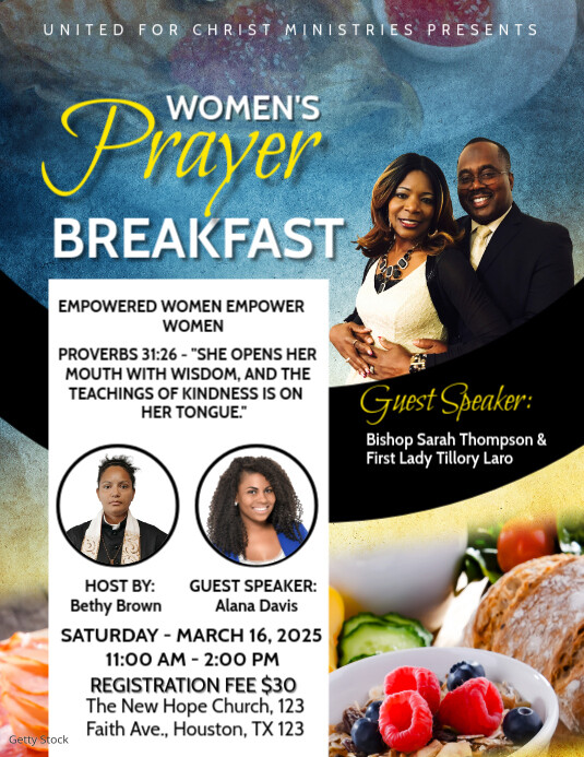 Copy of White Maximalist Women's Prayer Breakfast Flyer (us Letter ...