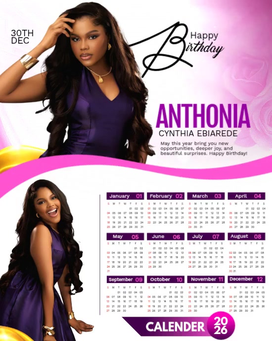 Copy of White Maximalist Women Birthday Calendar Design Instagram ...
