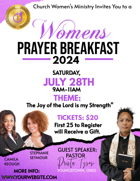 White Maximalist Womens Prayer Breakfast Chur Template | PosterMyWall