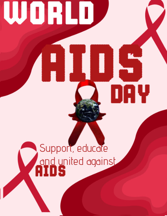 Plantilla de White Maximalist World Aids Day Awarness Campaign Flyer ...