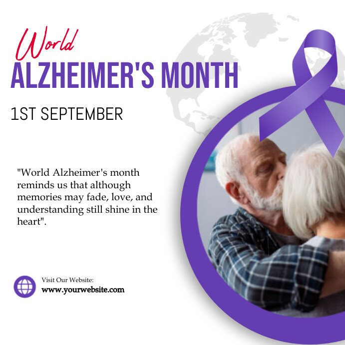White Maximalist World Alzheimer's Month Flye Template | PosterMyWall