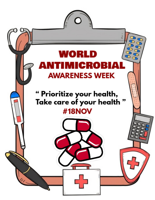 Copy of White Maximalist World Antimicrobial Awareness Week Flyer (us ...