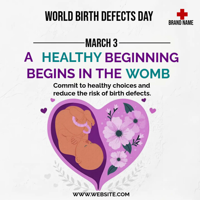 Copy of White Maximalist World Birth Defects Day Instagram Post ...