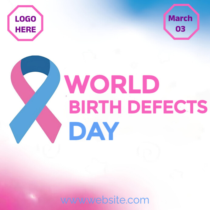 Plantilla de White Maximalist World Birth Defects Day Instagram Post ...