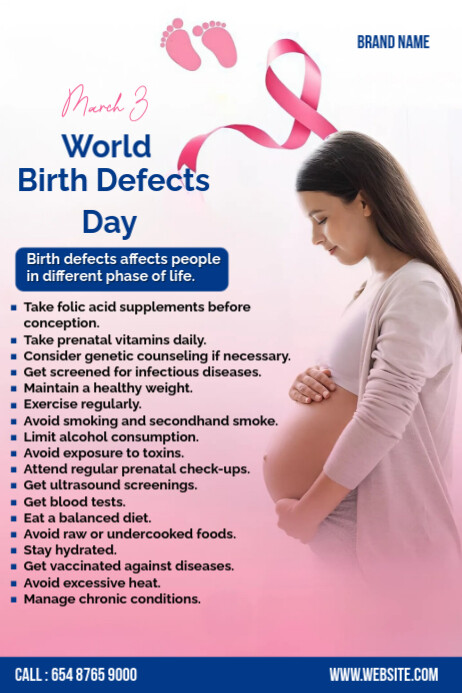 Plantilla de White Maximalist World Birth Defects Day Poster | PosterMyWall