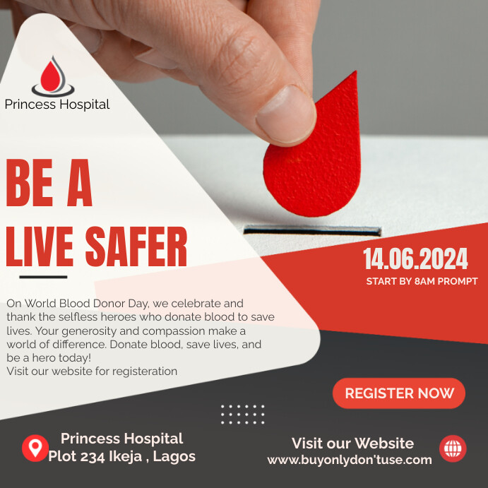 Copy of White Maximalist World Blood Donation Request | PosterMyWall