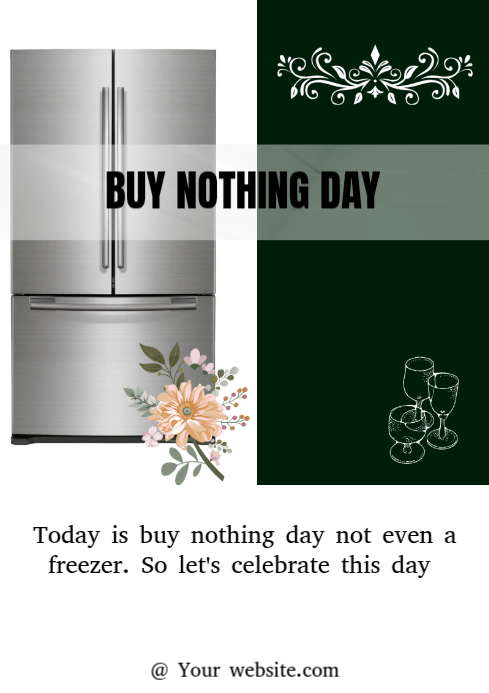 White Maximalist World Buy Nothing Day Online Design Flyer/template A4 ...