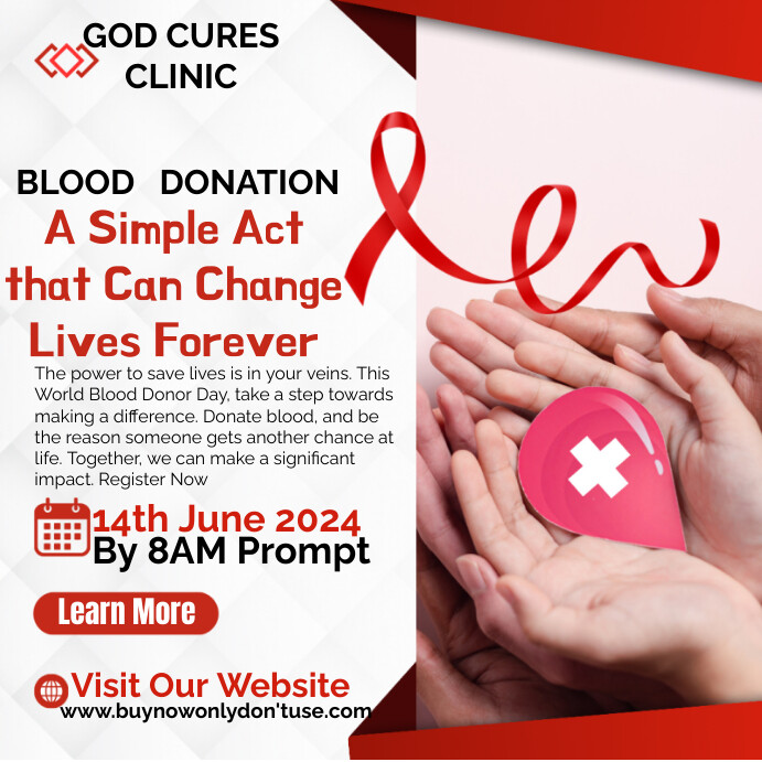White Maximalist World Day Blood Donation Cam Template | PosterMyWall