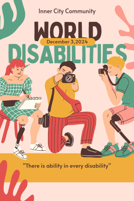 Plantilla de White Maximalist World Disabilities Day Poster | PosterMyWall