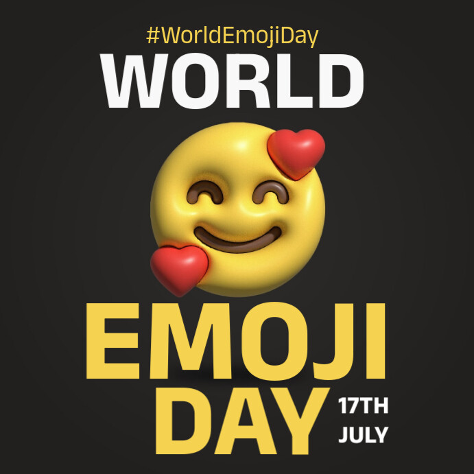 White Maximalist World Emoji Day Instagram Post Template | PosterMyWall