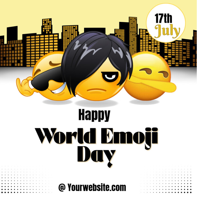Copy of White Maximalist World Emoji Day Online Design Flyer/template ...