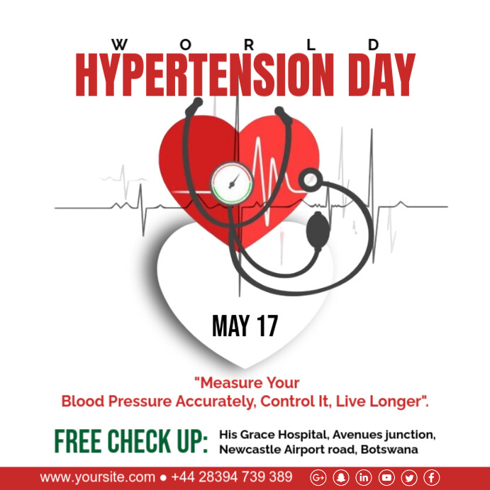 White Maximalist World Hypertension Day Awareness And Check Up ...