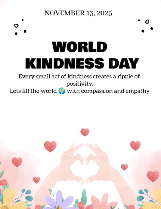 White Maximalist World Kindness Day Flyer (us Letter) Template ...