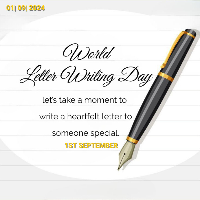 Copy of White Maximalist World Letter Writing Day In | PosterMyWall