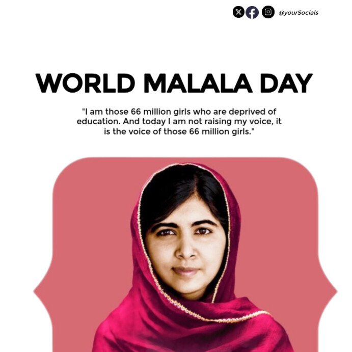 Copy of White Maximalist World Malala Day Instagram Post | PosterMyWall