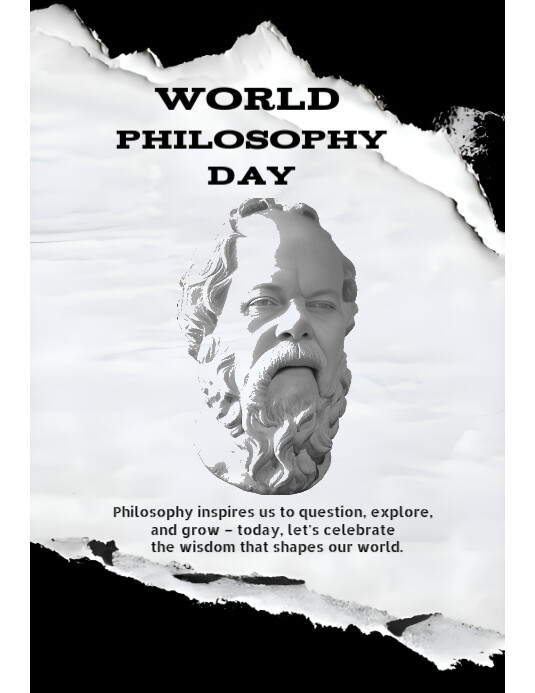 White Maximalist World Philosophy Day Flyer (us Letter) Template ...