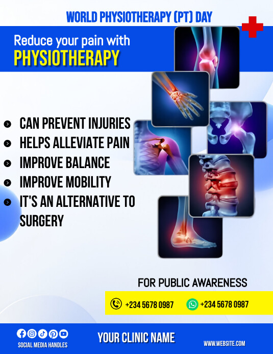 Copy of White Maximalist World Physiotherapy (pt) Day | PosterMyWall
