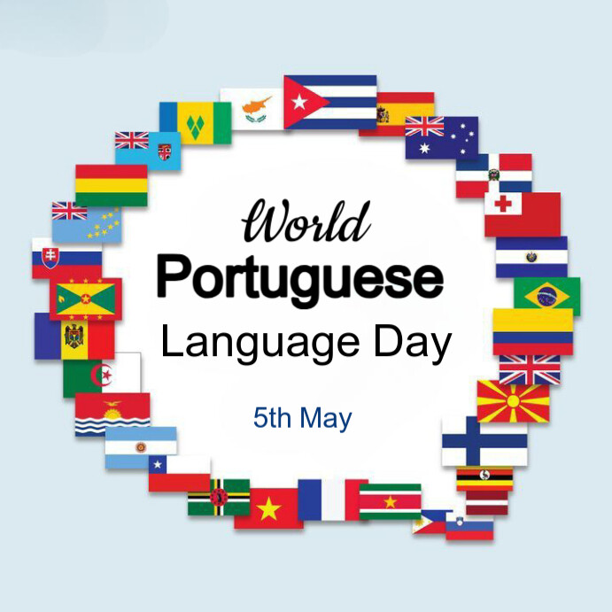 White Maximalist World Portuguese Language Day Instagram Post Template ...