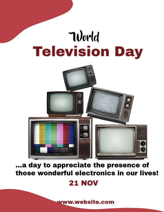 Copy of White Maximalist World Television Day Flyer (us Letter ...