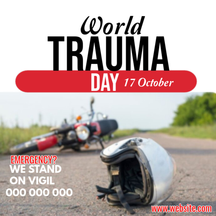 White Maximalist World Trauma Day Instagram Post Template | PosterMyWall