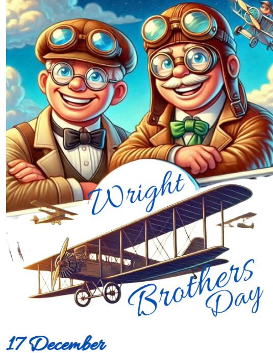 Copy of White Maximalist Wright Brothers Day Flyer (us Letter) | PosterMyWall