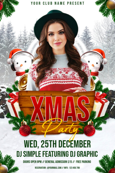 White Maximalist Xmas Party Poster Template | PosterMyWall