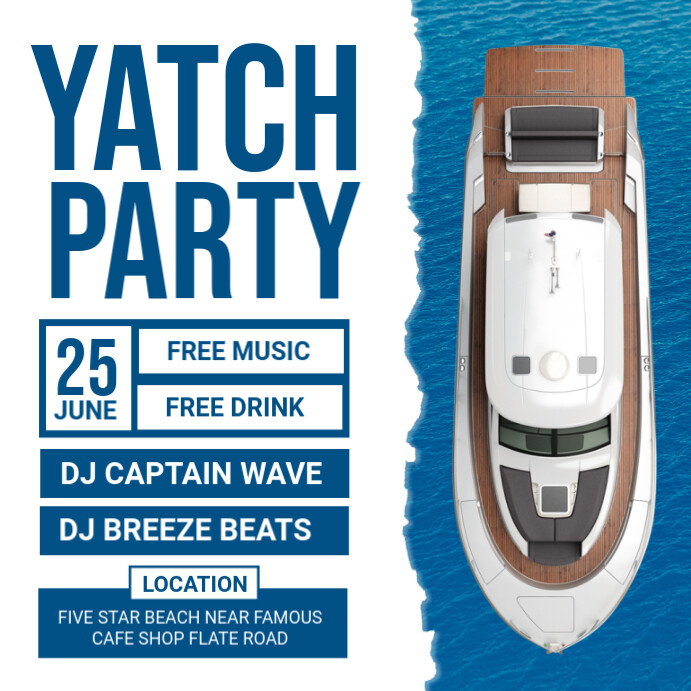 Copy of White Maximalist Yatch Party Instagram Post | PosterMyWall