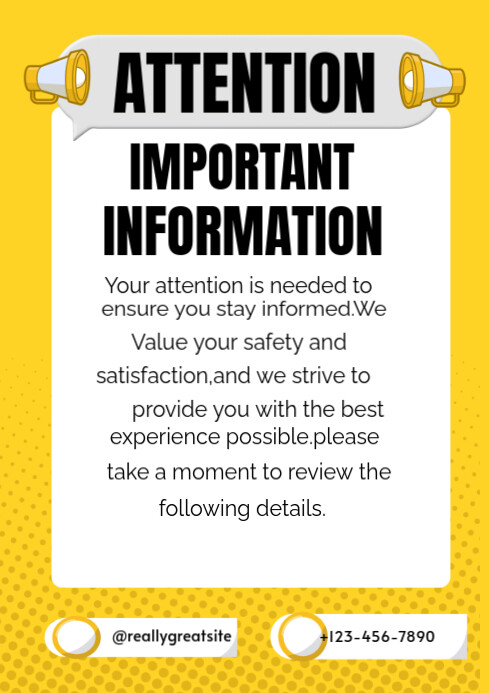 White Maximalist Yellow A4 Template | PosterMyWall