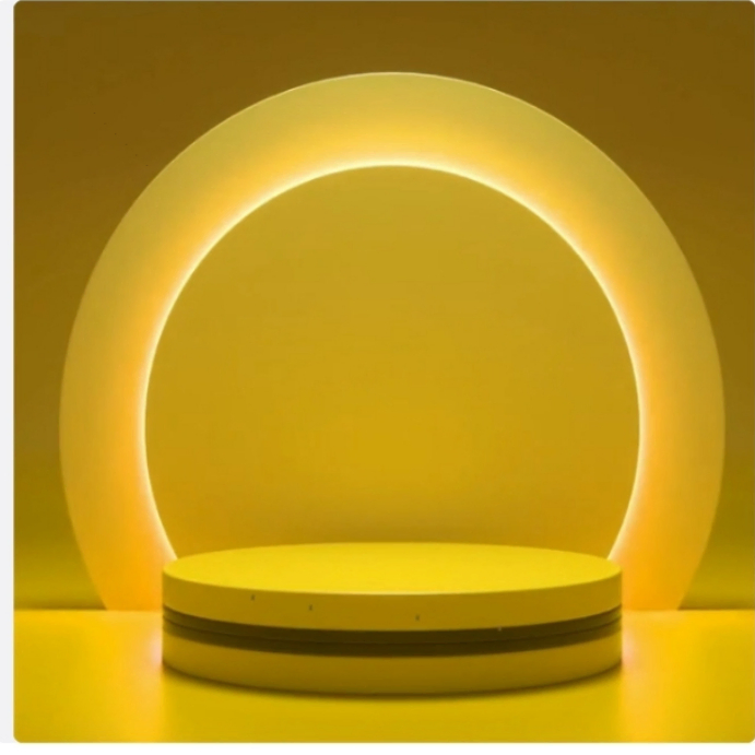 White Maximalist Yellow Podium Stage Instagram Post Template | PosterMyWall