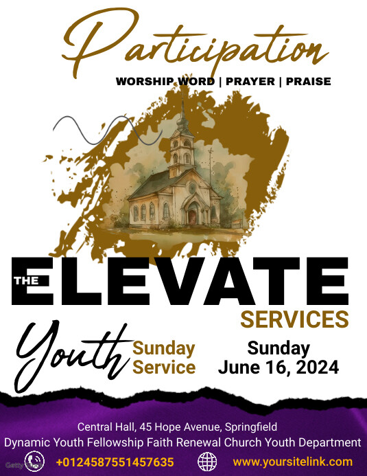 Copy of White Maximalist Youth Sunday Service Flyer ( | PosterMyWall