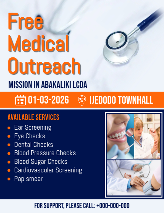 White Medical Outreach Flyer Template | PosterMyWall