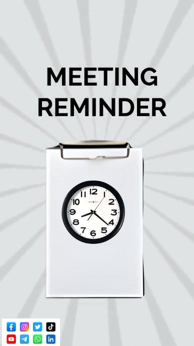 White Meeting Reminder Instagram Reel Template | PosterMyWall