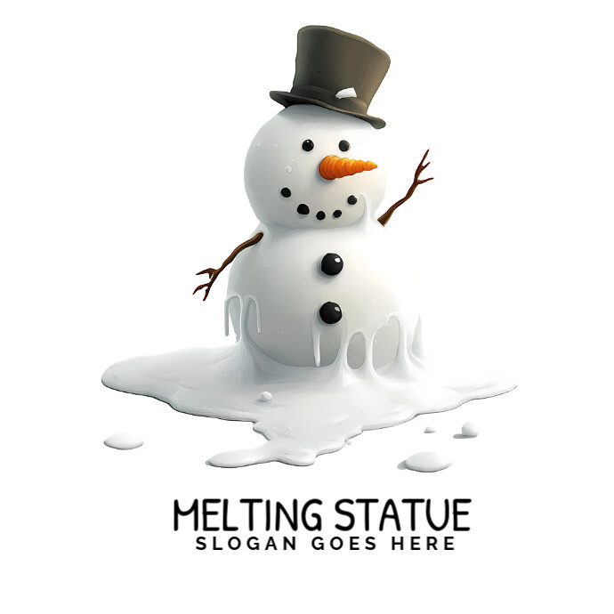 White Melting Snowman Logo Template | PosterMyWall