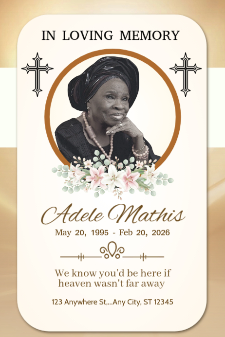 White Memorial Tribute Poster Template | PosterMyWall