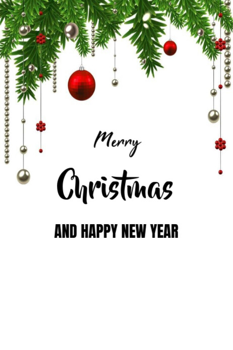 White Merry Christmas And New Year Templates Online Greeting Cards ...